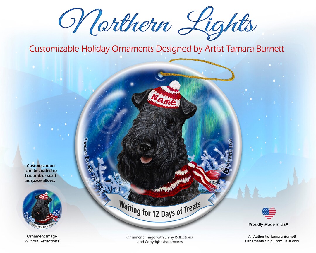 Kerry Blue Terrier Northern Lights Christmas Ornament - Etsy