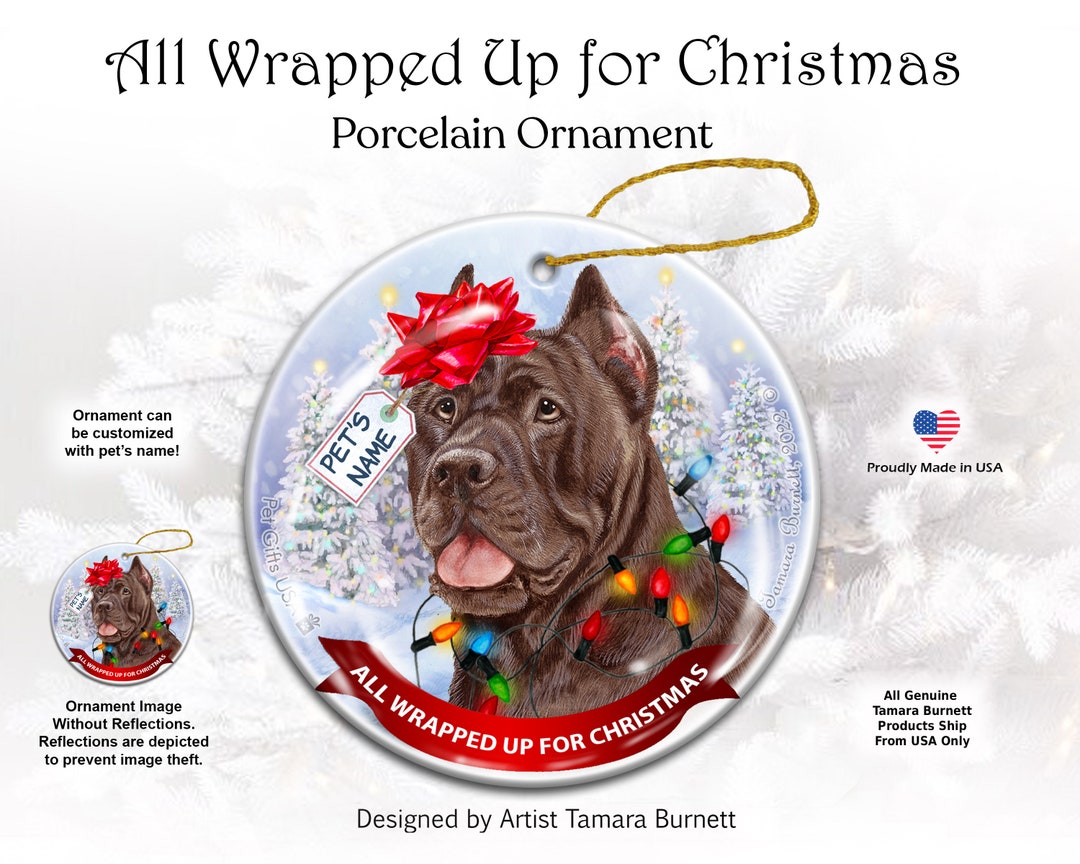 Cane Corso Chocolate All Wrapped up for Christmas Ornament - Etsy