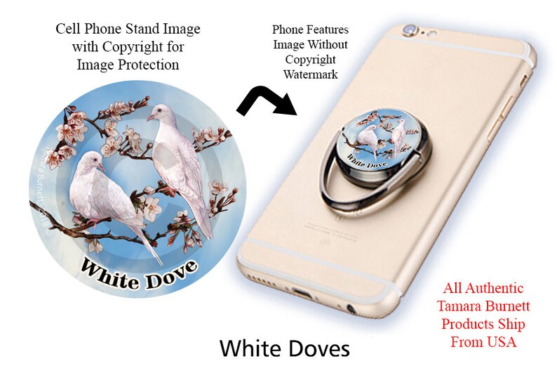 Phone Stand White Doves Bird Pet Phone Stands | Etsy