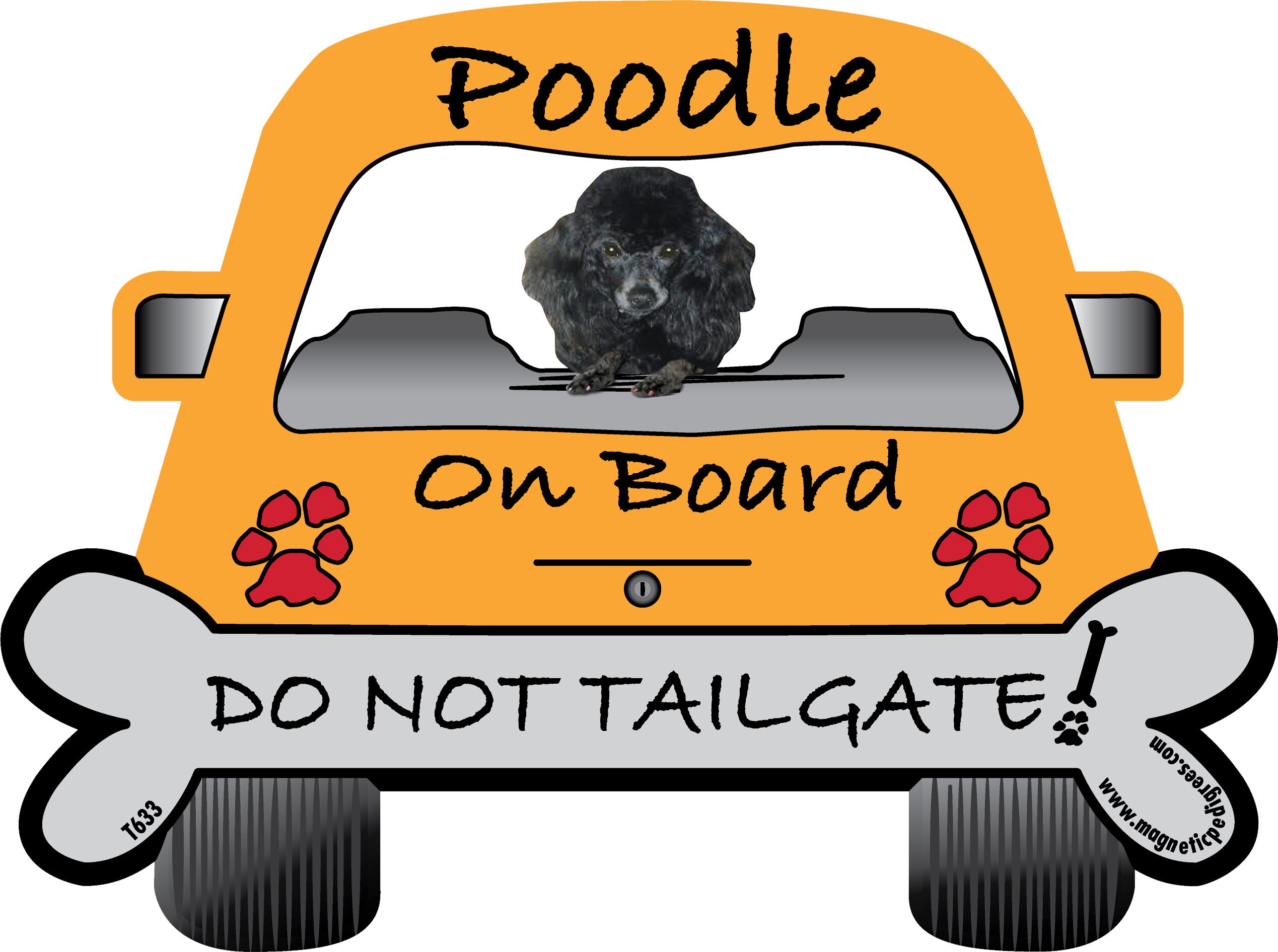 Poodle Black Do Not Tailgate Colored Car Magnet - Packaged by Persons ...