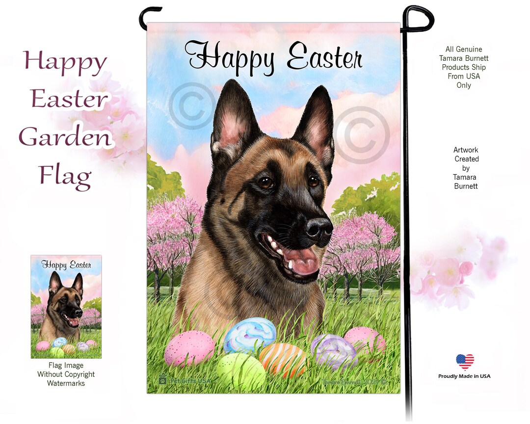 Belgian Malinois (fawn Smilling) - Happy Easter Garden Flag - Etsy