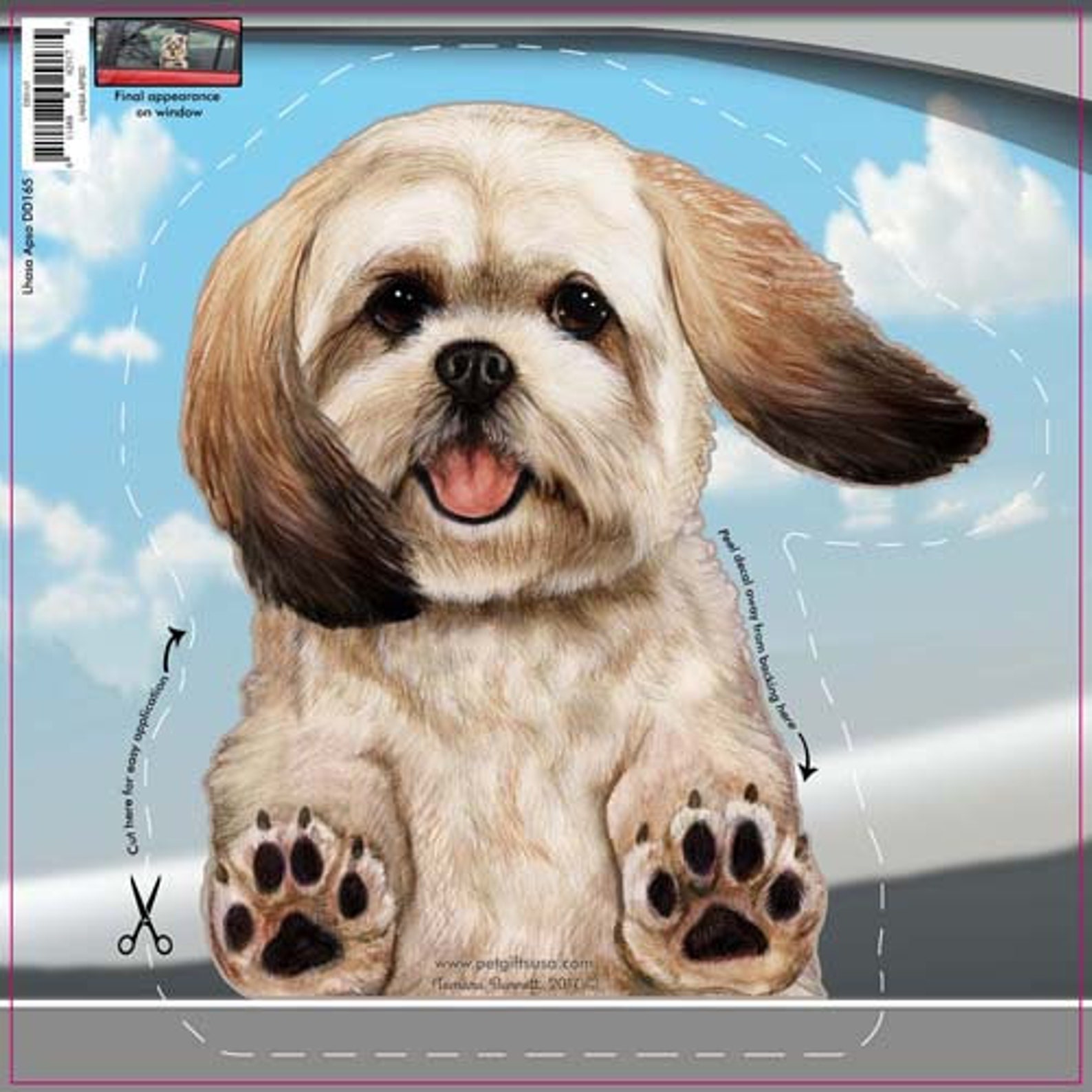 Lhasa Apso Dogs on the Move Window Decal, the Sticker Measures 10 X 12 ...