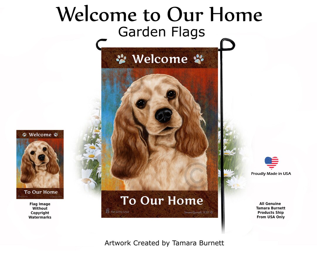 Cocker Spaniel Buff - Welcome to Our Home Flag (can Be Personalized ...