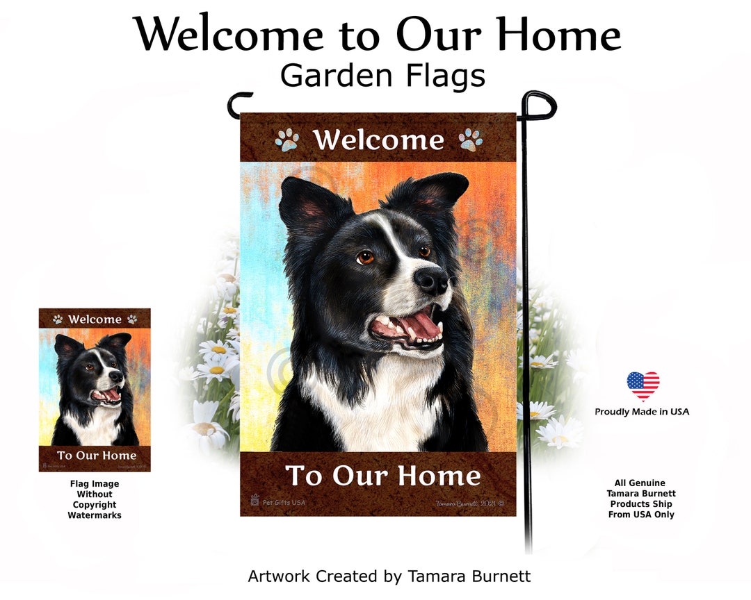 Border Collie - Welcome to Our Home Garden Flag - Etsy