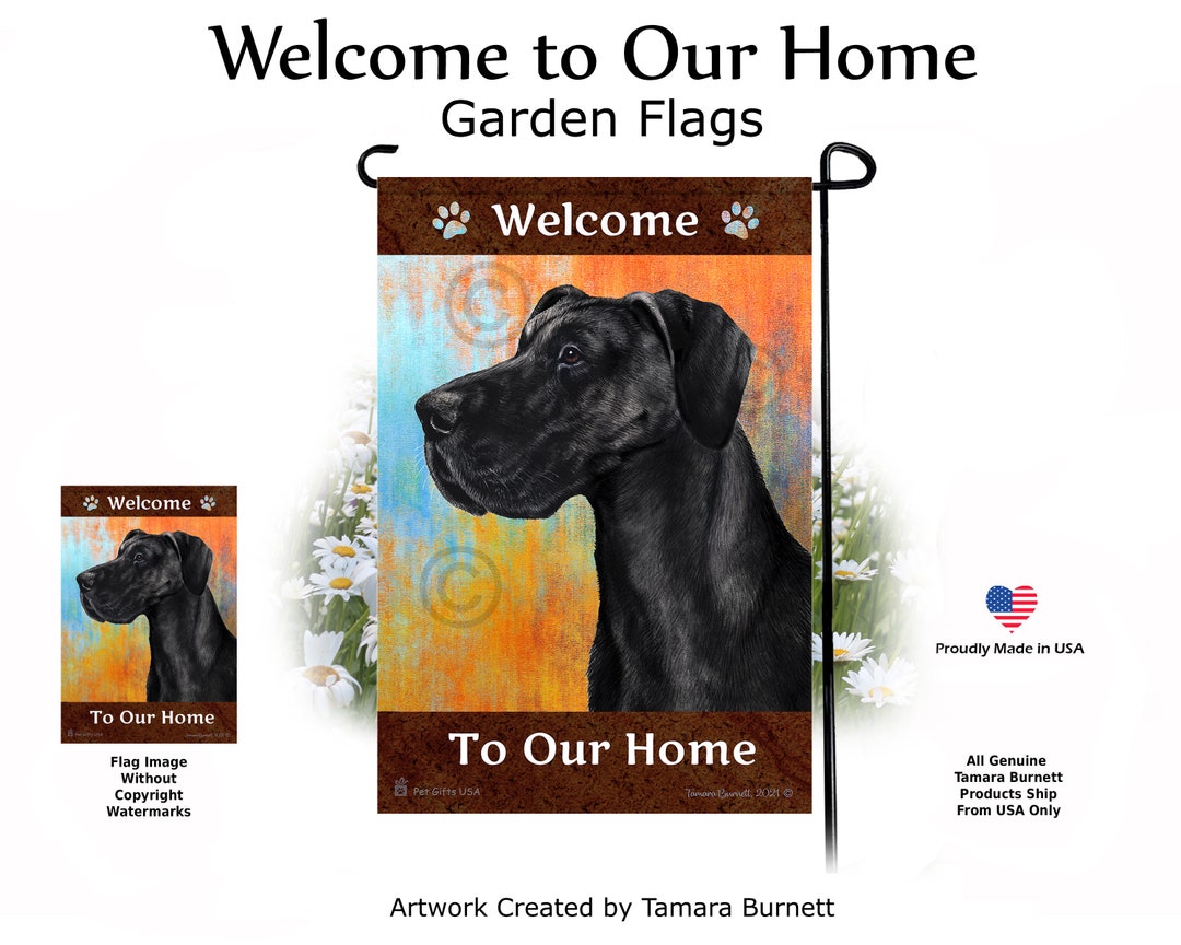 Black Great Dane Garden Flag – Welcome Home Decor - Etsy