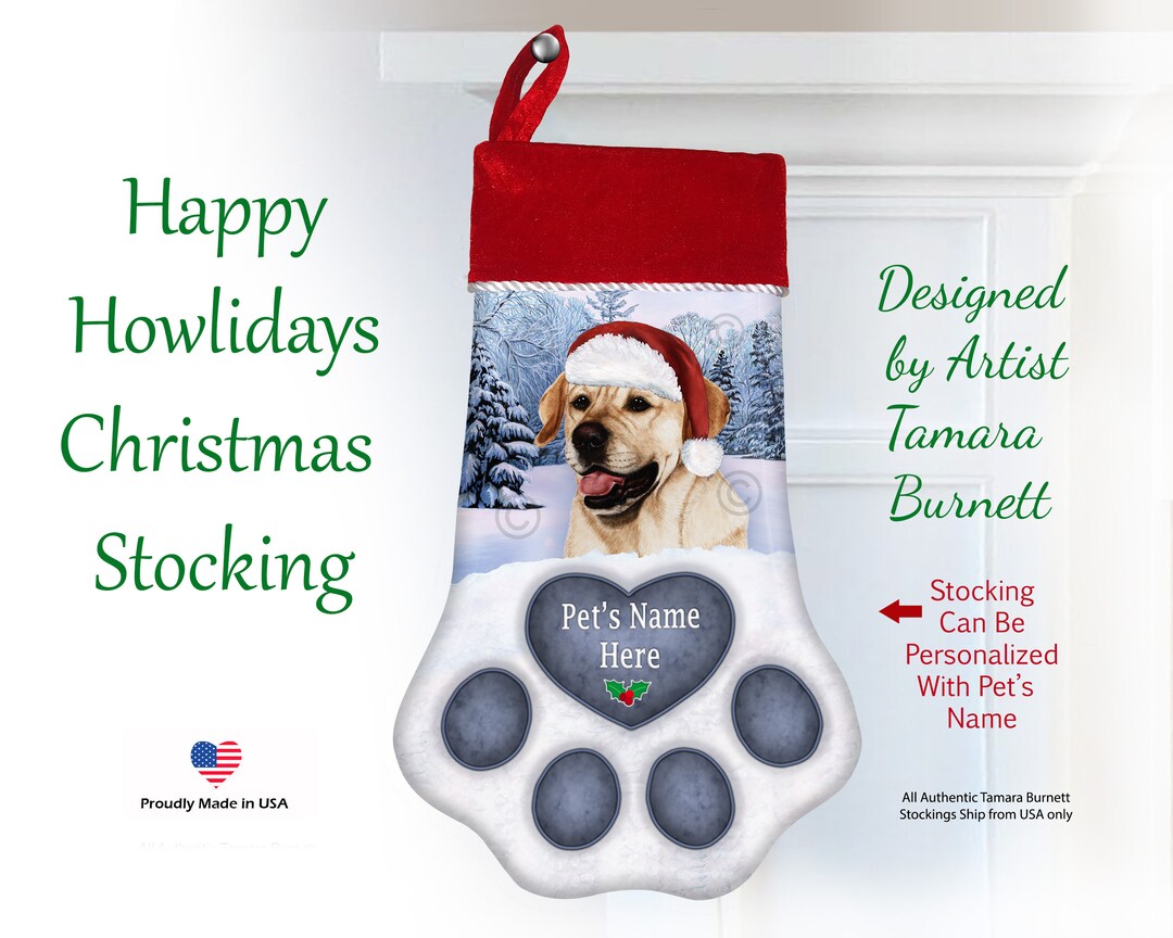 Labrador Yellow English Christmas Stocking Can Personalize With Pets ...