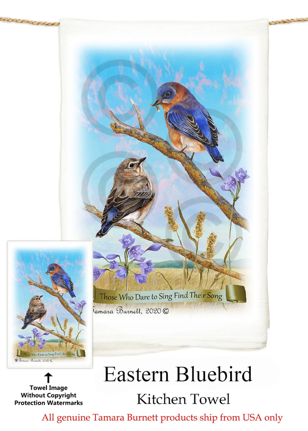 Eastern Bluebird Flour Sack Kitchen Towel - Etsy