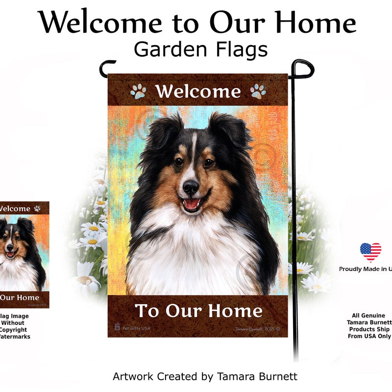 Sheltie House Flag - Etsy