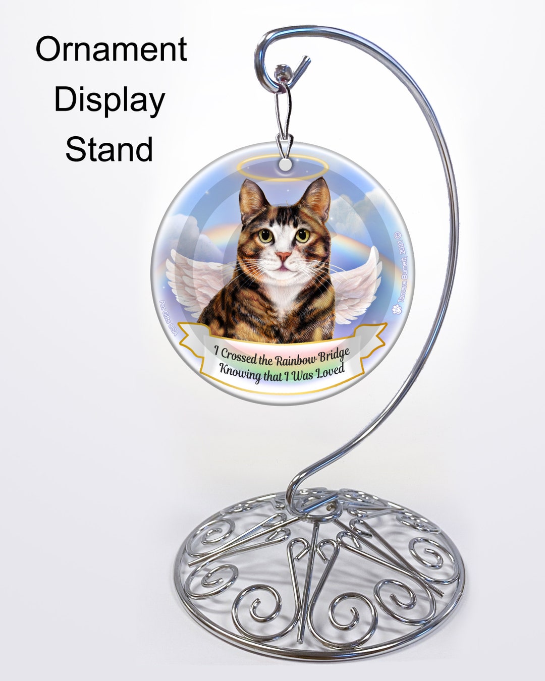 Tuxedo Tortoiseshell Cat - Memorial Ornament With Personalization ...