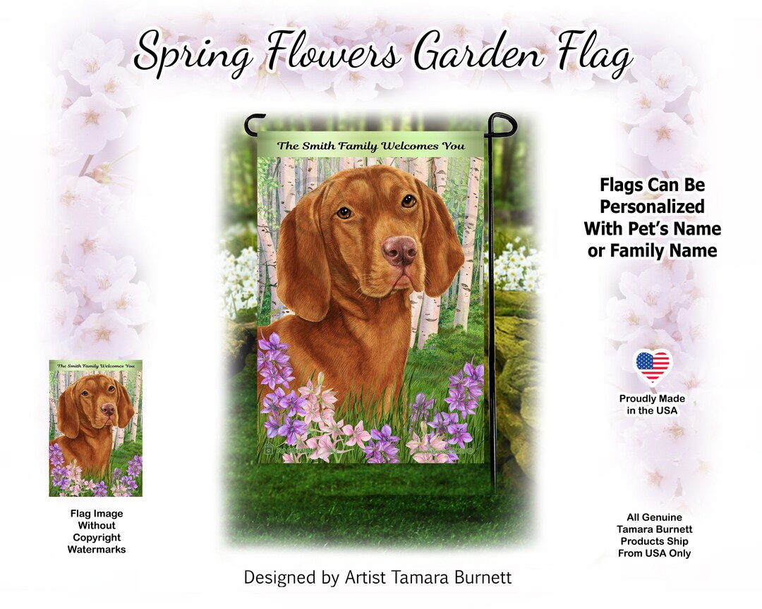 Vizsla Spring Design Garden Flag - Etsy