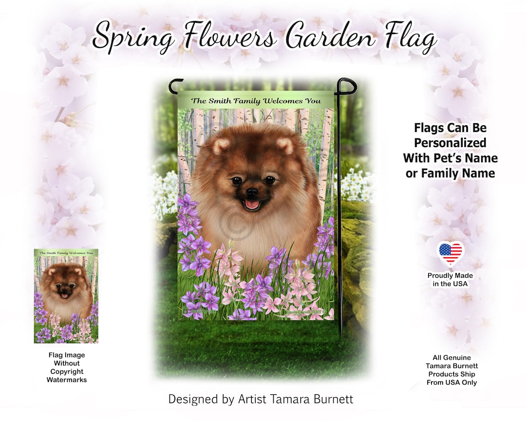 Pomeranian Sable Spring Design Garden Flag - Etsy