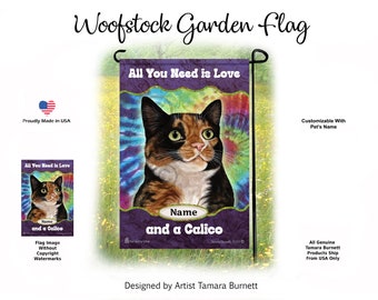 Tortoiseshell Cat Garden Flag - Etsy