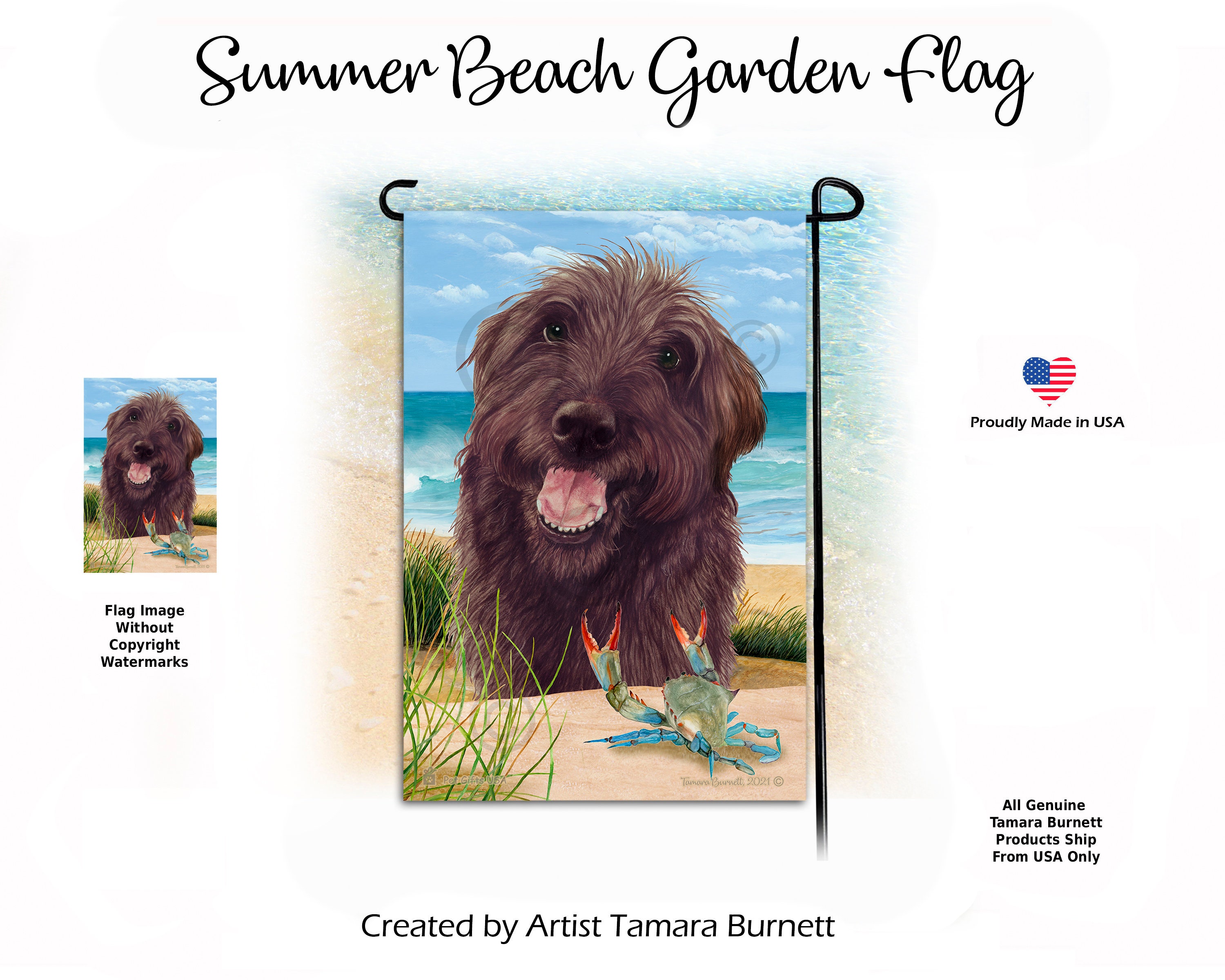 Labradoodle Chocolate Shaggy Cut Summer Beach Scene Can - Etsy