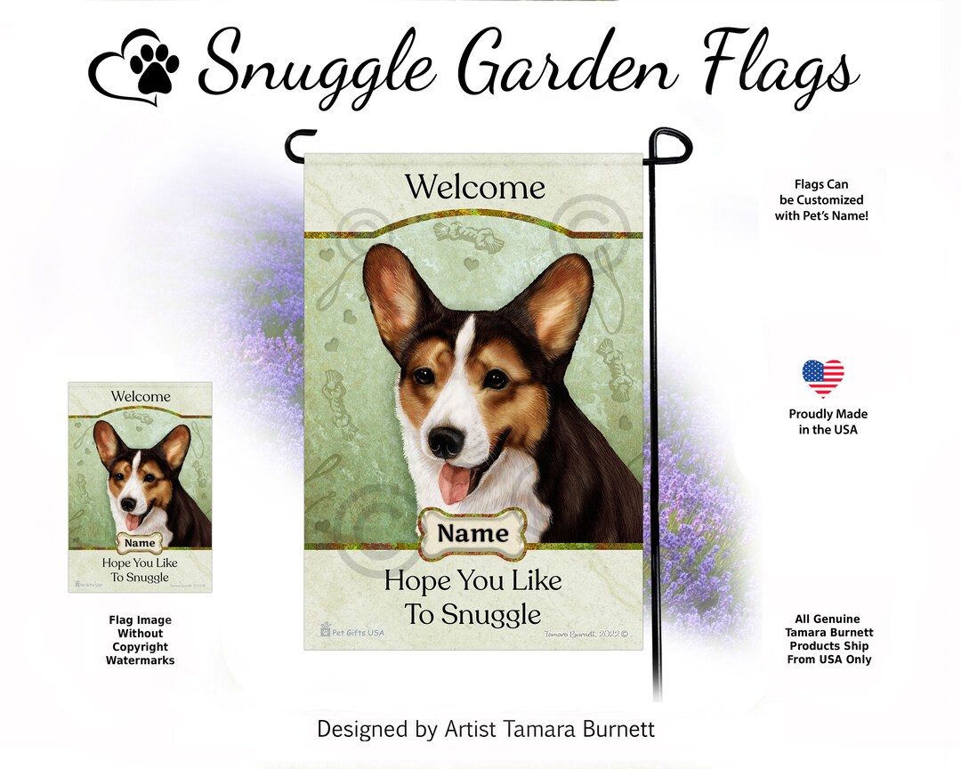 Corgi Cardigan Sable & White - I Hope You Like to Snuggle Garden Flag ...