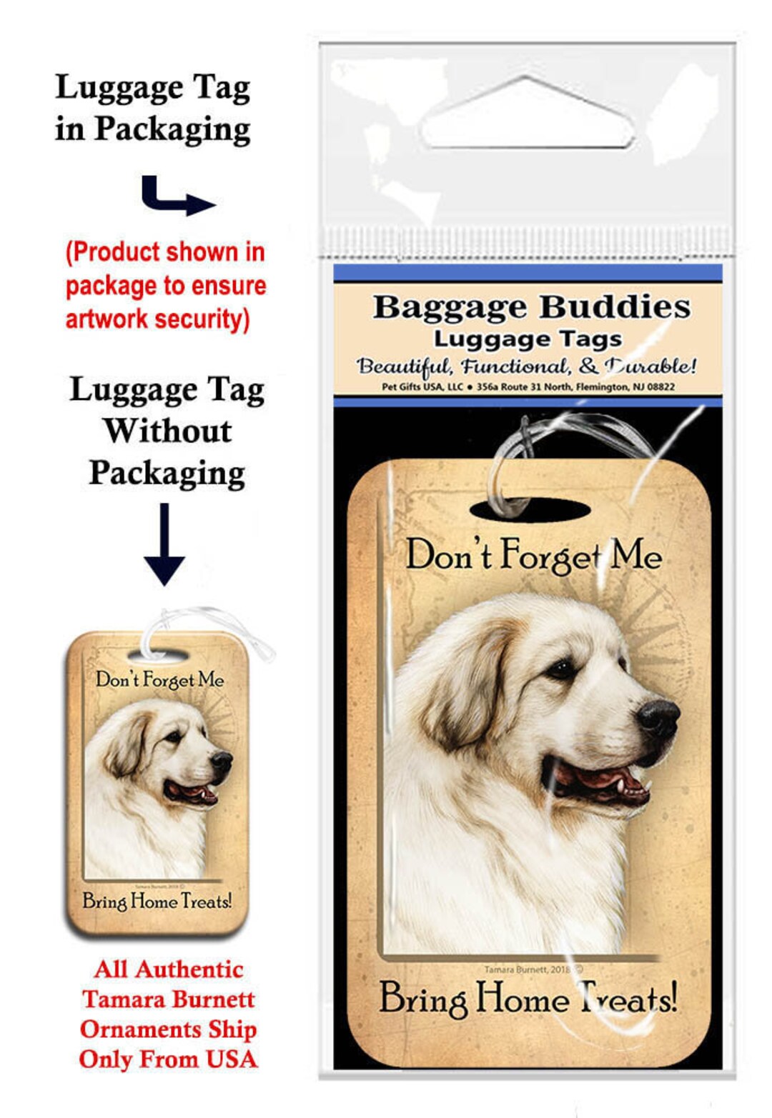 Baggage Buddies Luggage Tag Great Pyrenees - Etsy