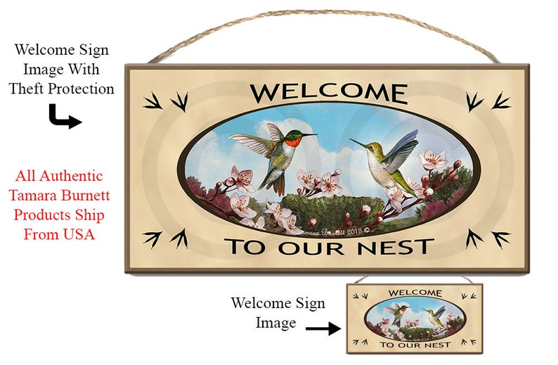 Welcome Sign Ruby Throated Hummingbird - Etsy