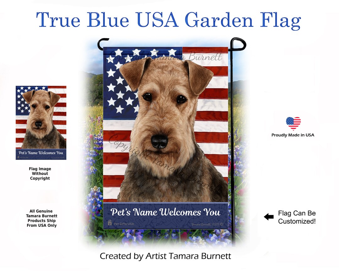 Airedale - True Blue Patriotic Garden Flag - Etsy