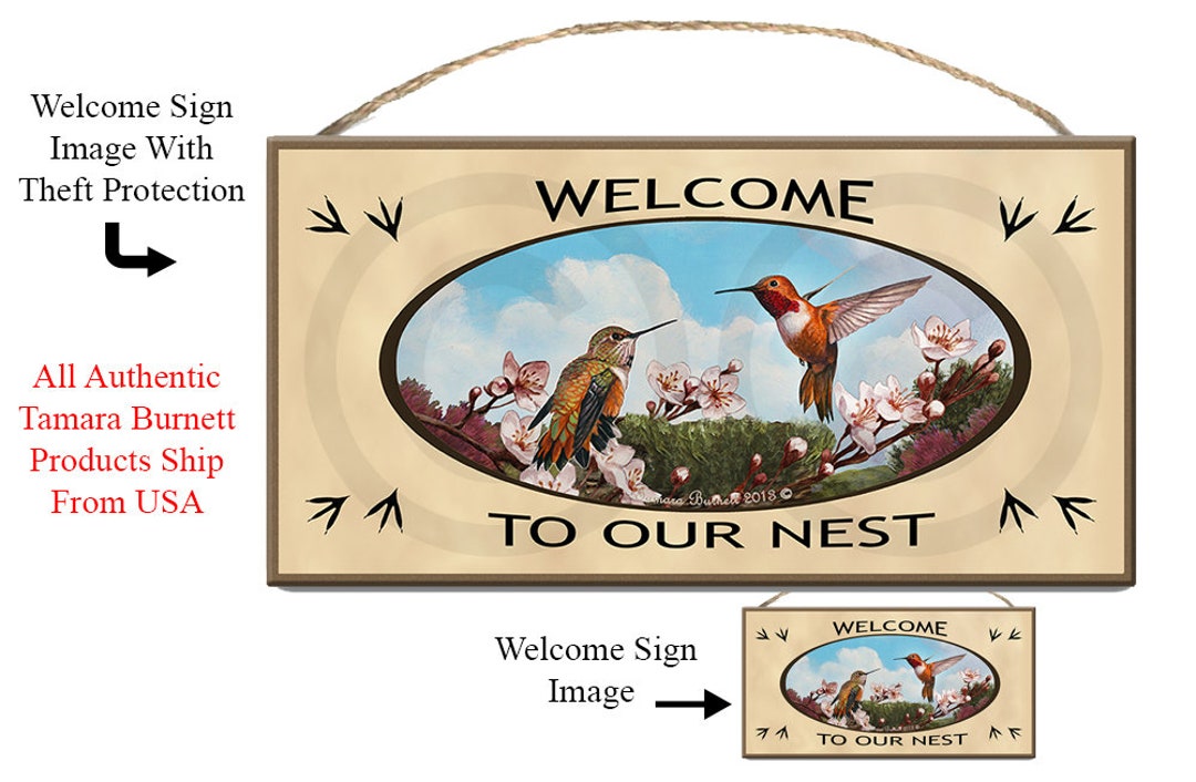 Welcome Sign - Rufous Hummingbird - Etsy