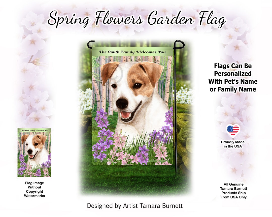 Jack Russell Tan & White Spring Design Garden Flag - Etsy