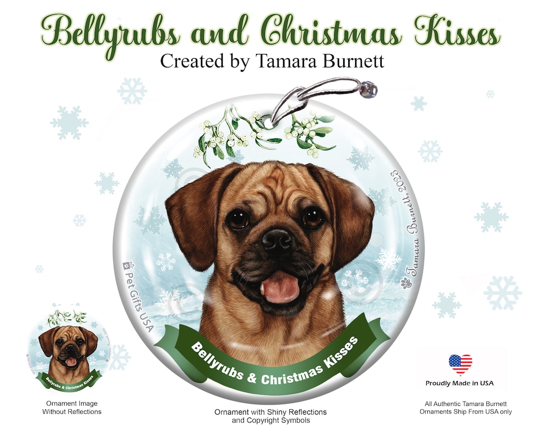 Puggle Fawn - Bellyrubs and Christmas Kisses Ornament - Etsy