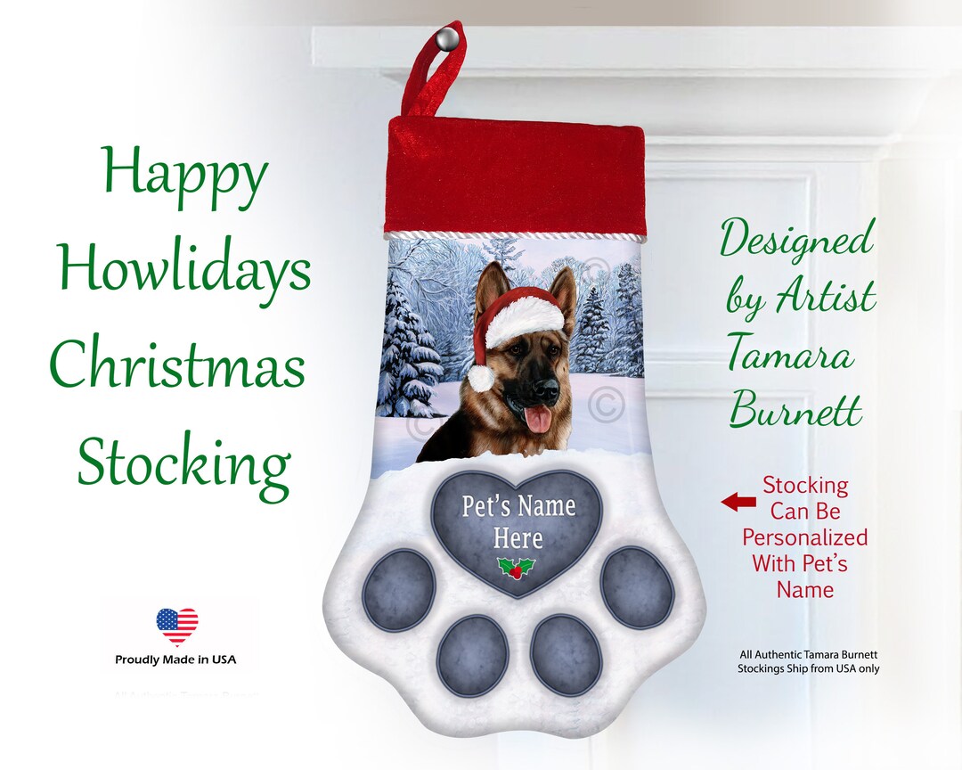 German Shepherd Fawn Sable Christmas Stocking - Etsy