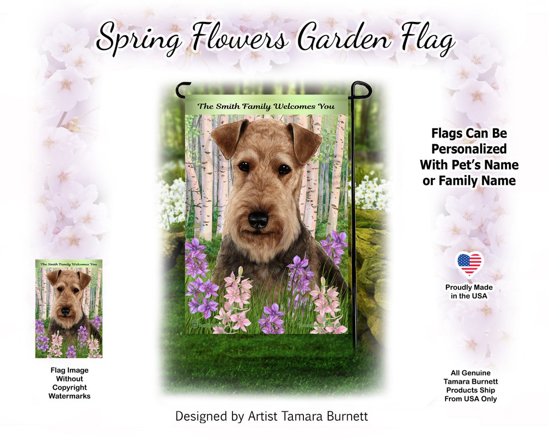 Airedale Spring Design Garden Flag - Etsy