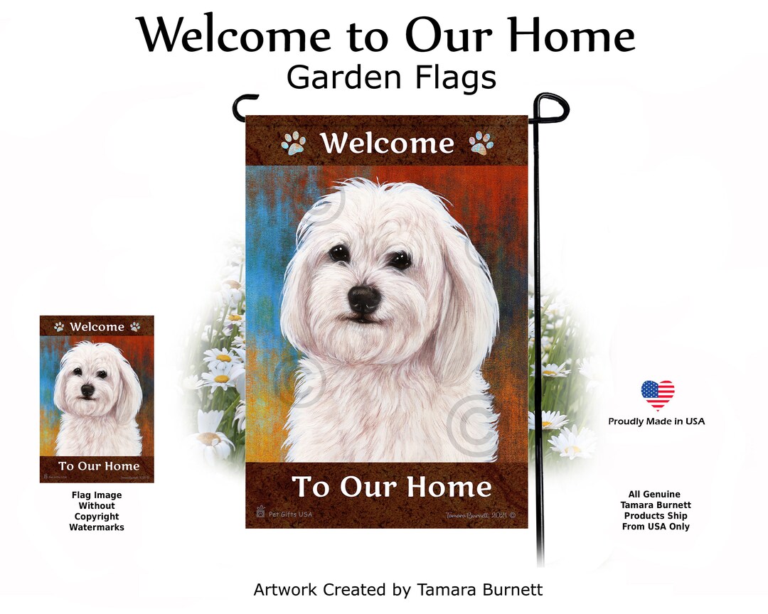 Havanese White - Welcome to Our Home Garden Flag - Etsy