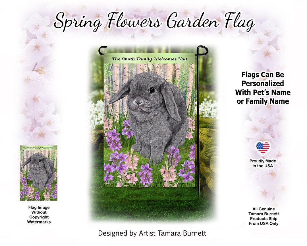 Mini Lop Blue Rabbit Garden Flag - Etsy