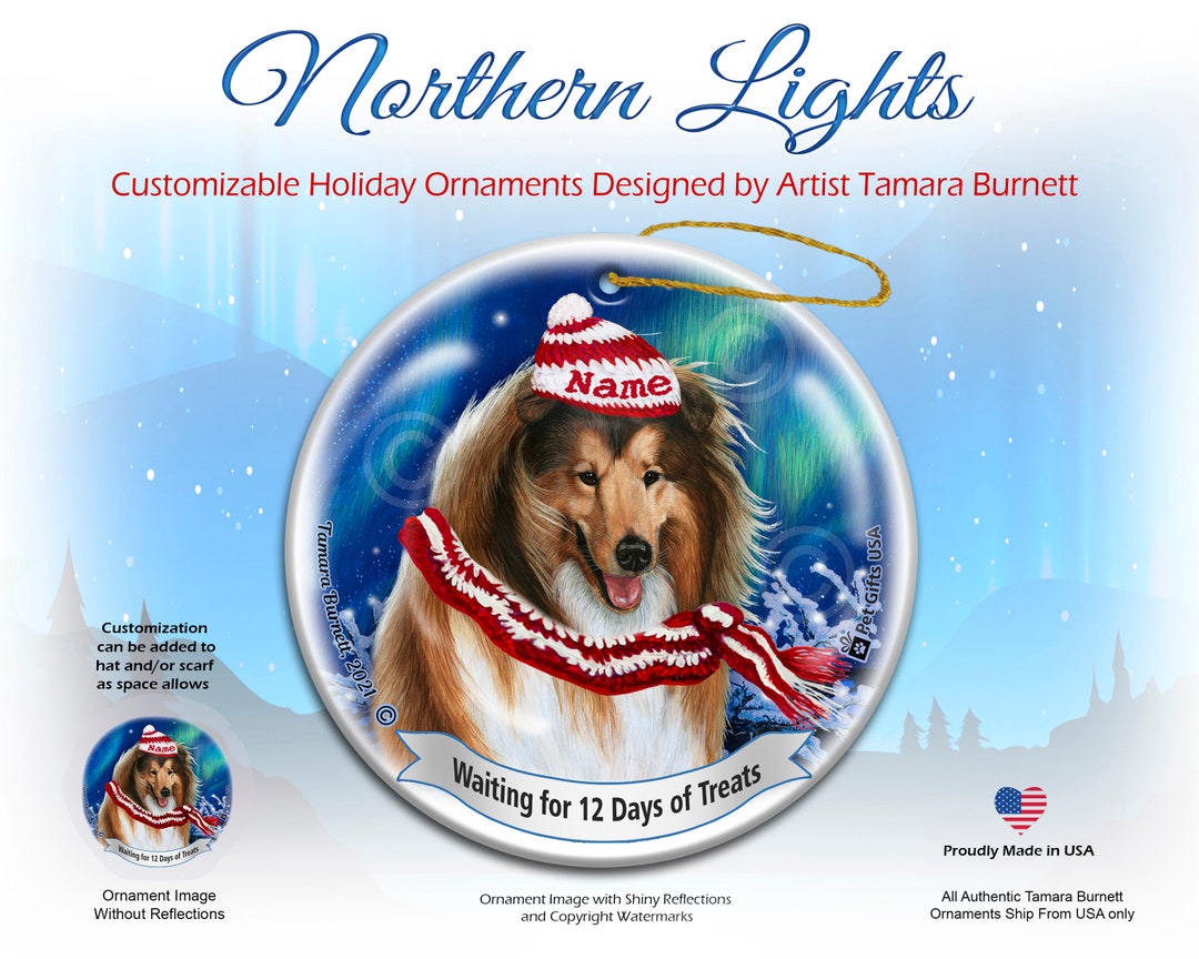 Collie Sable Northern Lights Christmas Ornament - Etsy