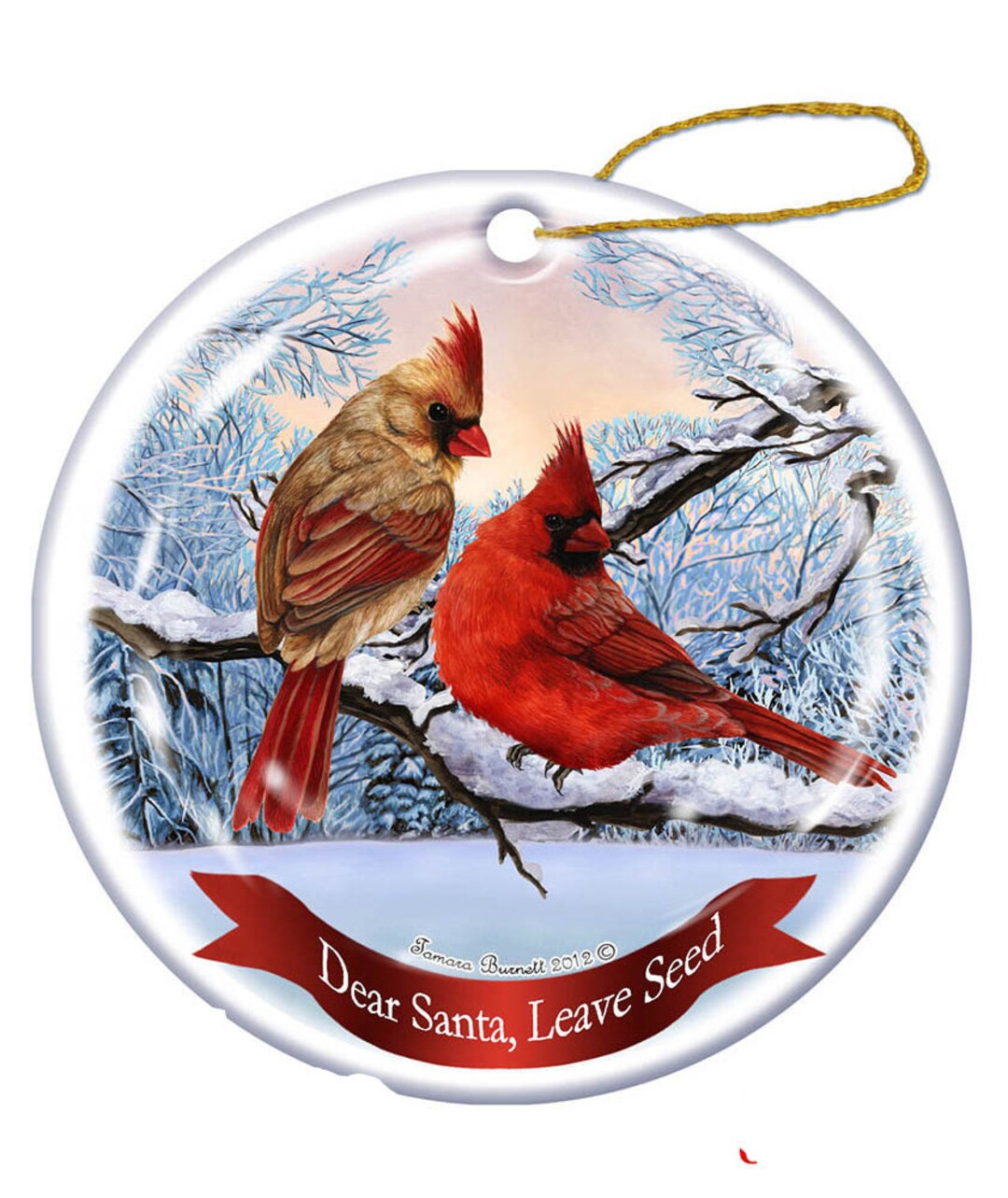 Northern Cardinal Santa Hat Porcelain Christmas Ornament - Etsy