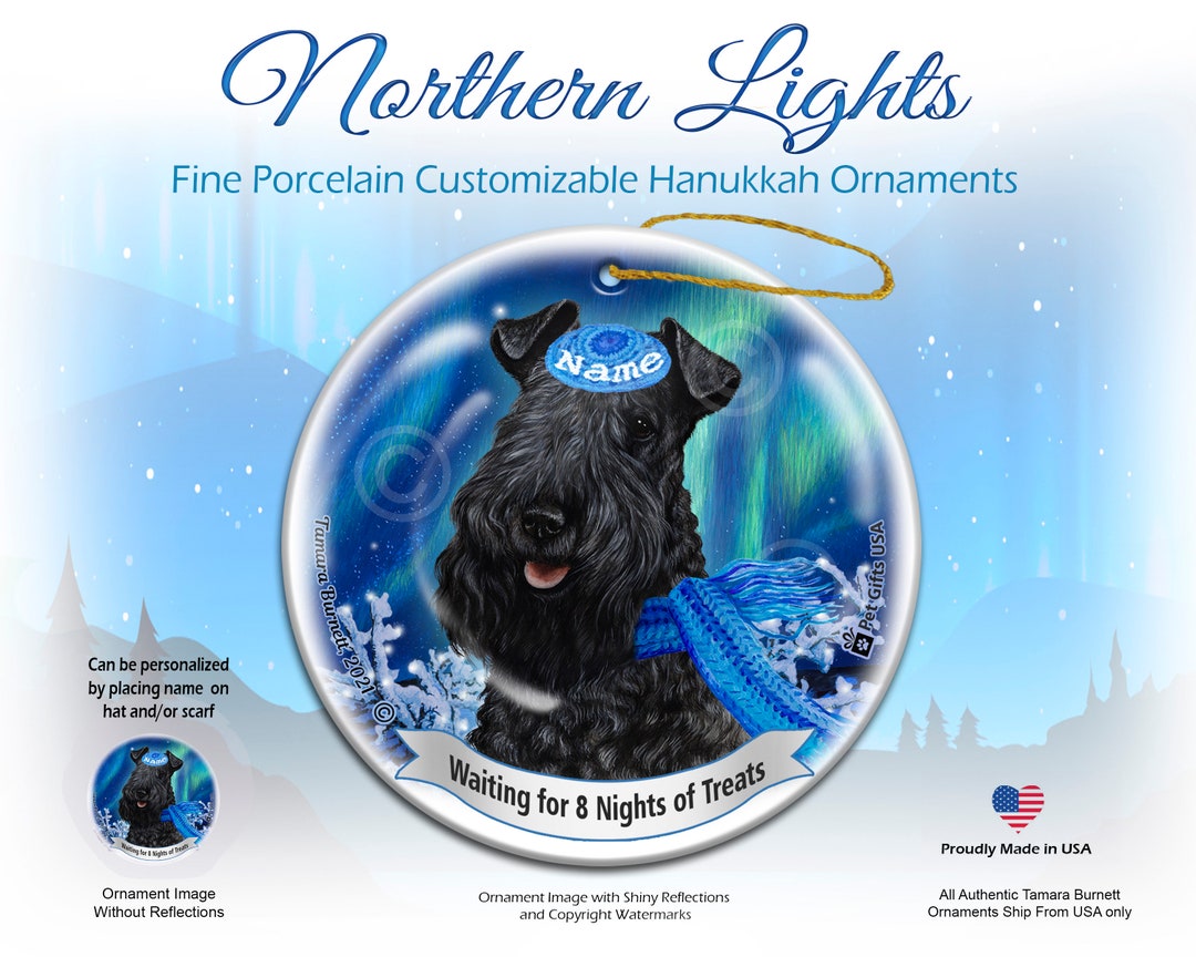 Kerry Blue Terrier Northern Lights Hanukkah Ornament - Etsy