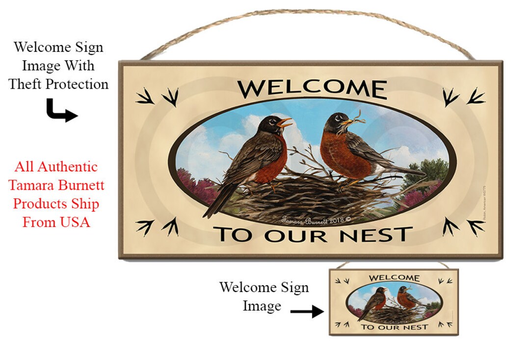 Bird Welcome Signs American Robin - Etsy