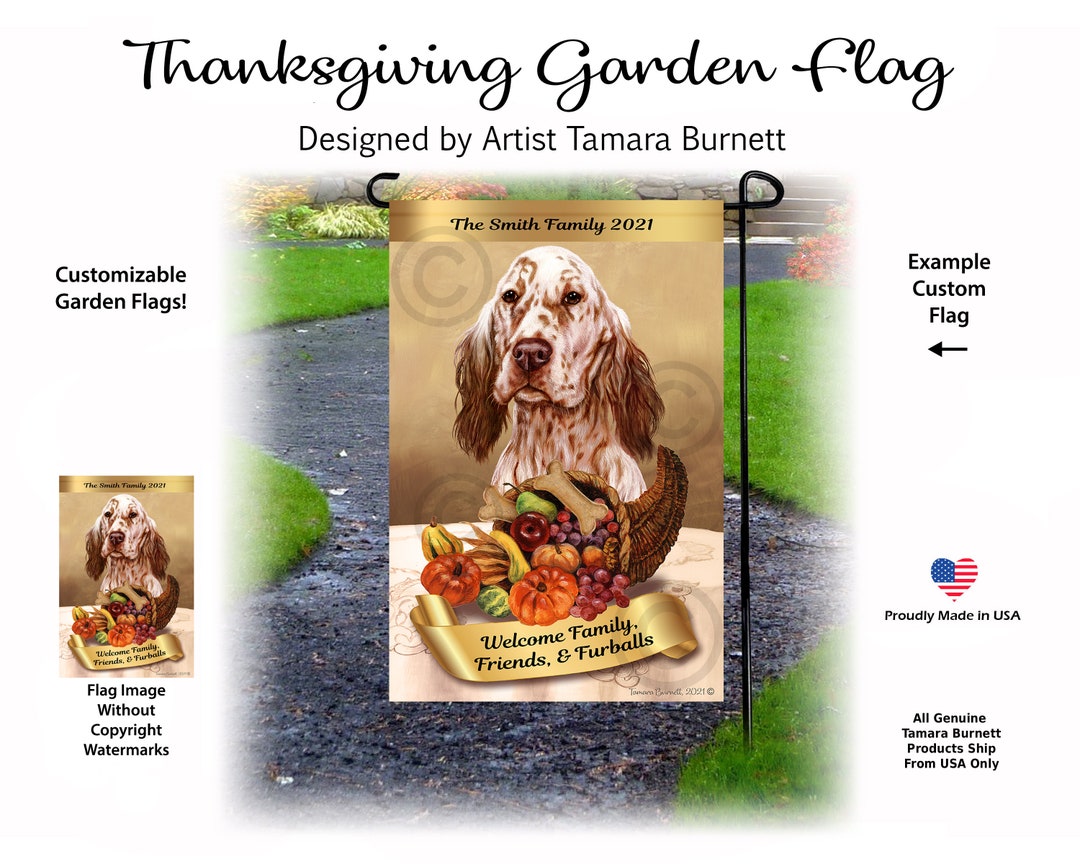 English Setter Orange & White Thanksgiving Garden Flag - Etsy