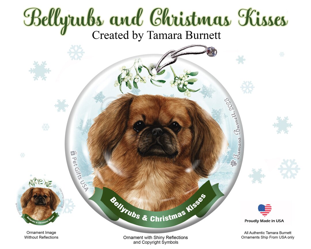 Pekingese Brown - Bellyrubs and Christmas Kisses Ornament - Etsy