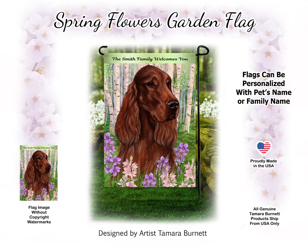 Irish Setter Red Spring Design ( Can Personalize With Pet or Family ...