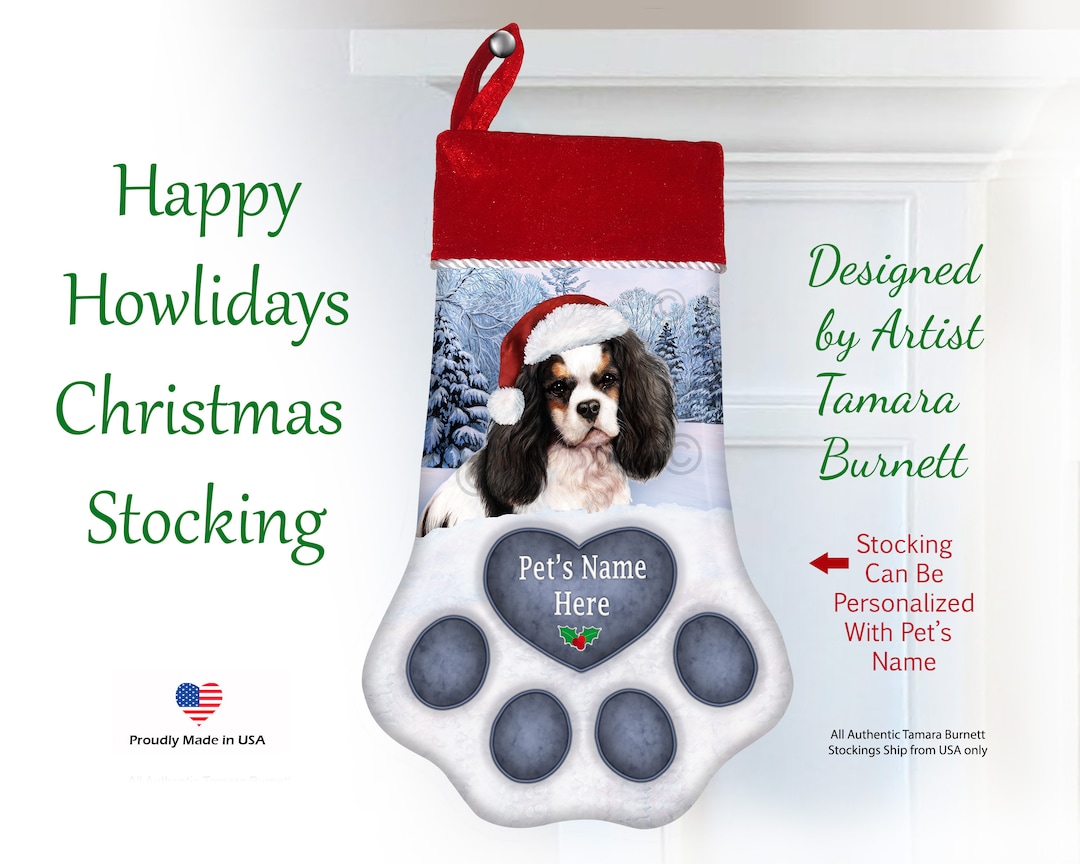 Cavalier King Charles Tri Color Christmas Stocking - Etsy