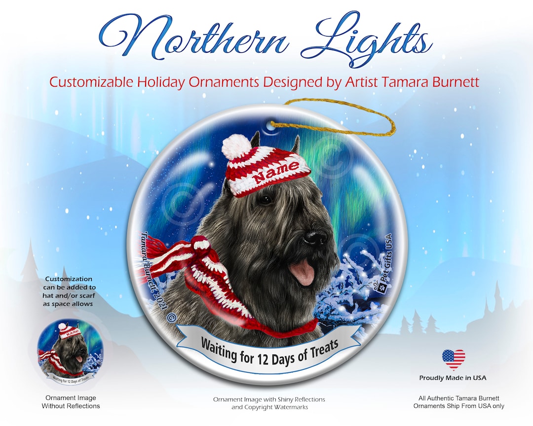 Bouvier Grey Northern Lights Christmas Ornament - Etsy