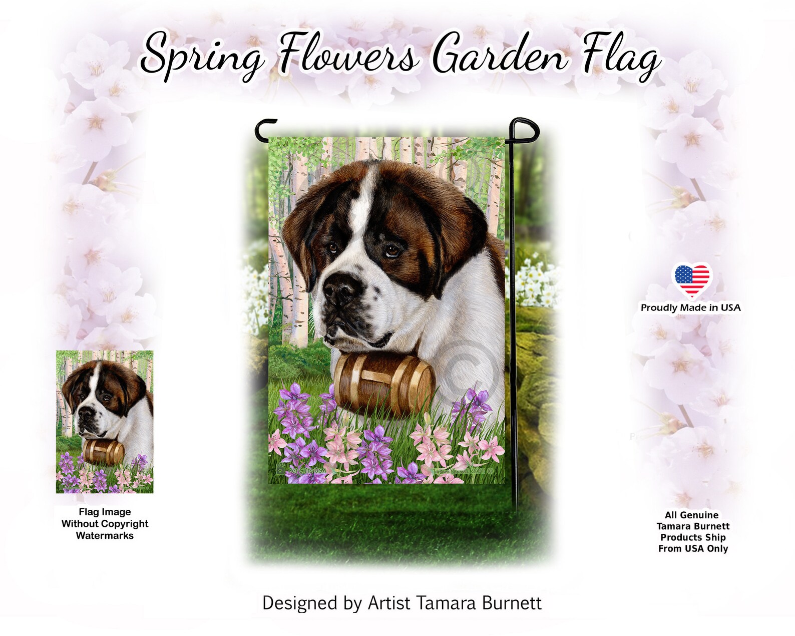Saint Bernard Spring Design Garden Flag - Etsy