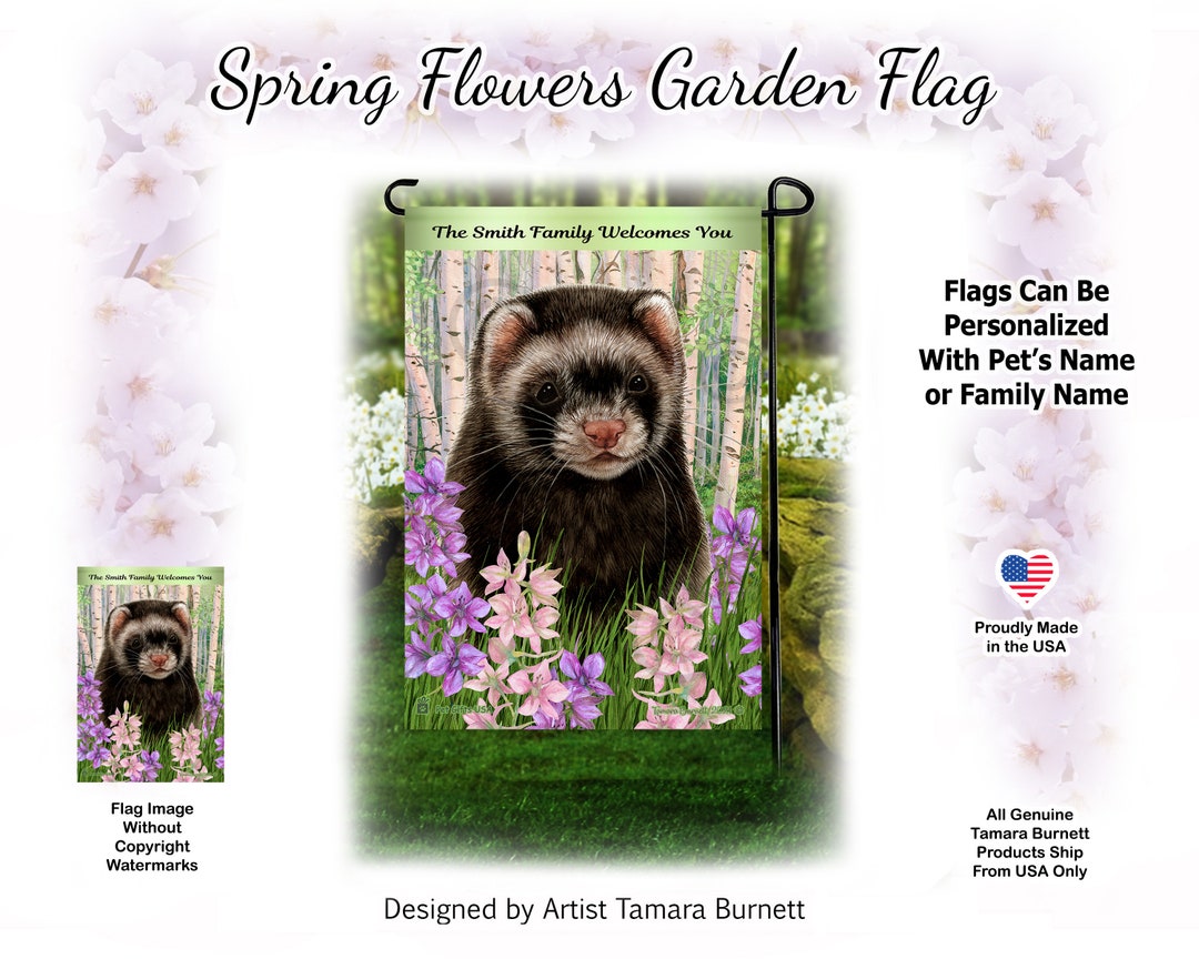 Ferret Black Sable Spring Design Garden Flag - Etsy