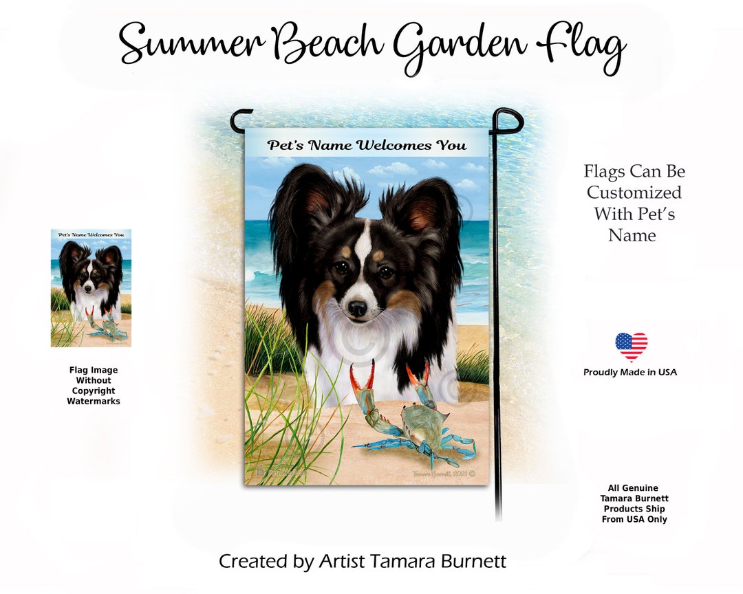 Papillon Tri Color Summer Beach Scene Garden Flag - Etsy