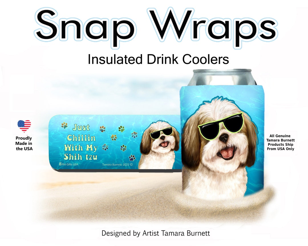 Shih Tzu Gold & White Snap Wrap (insulated Can Cooler) - Etsy