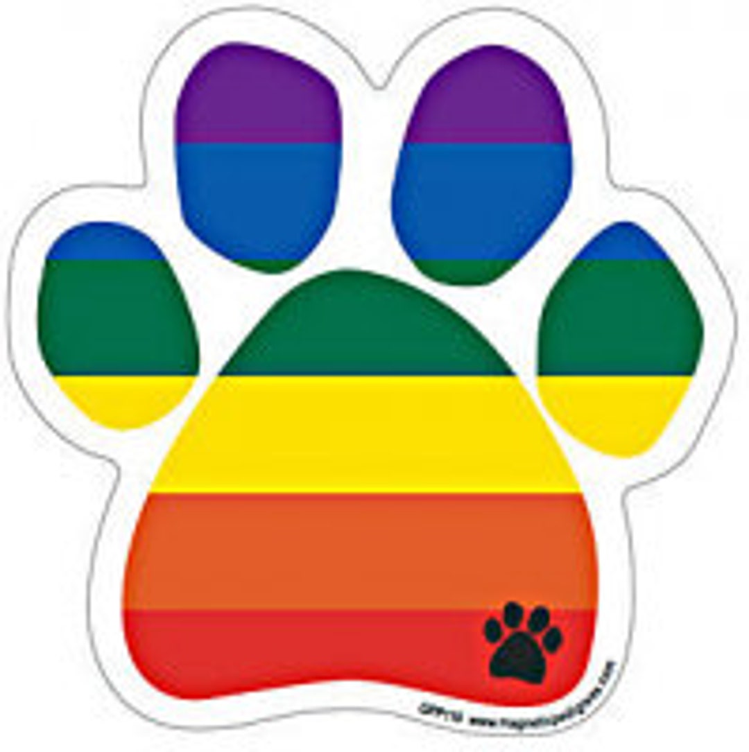Rainbow Gay Pride Paw Shaped Magnet - Packaged by Persons With ...