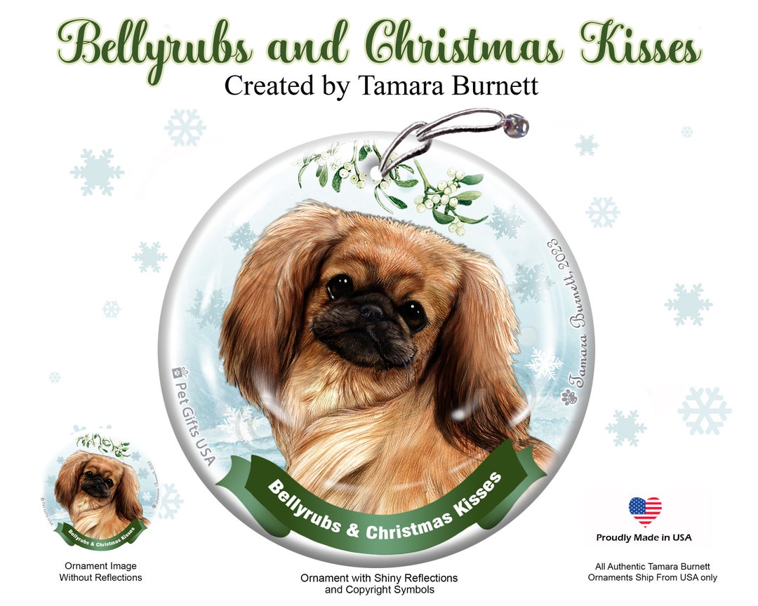 Pekingese Red - Bellyrubs and Christmas Kisses Ornament - Etsy