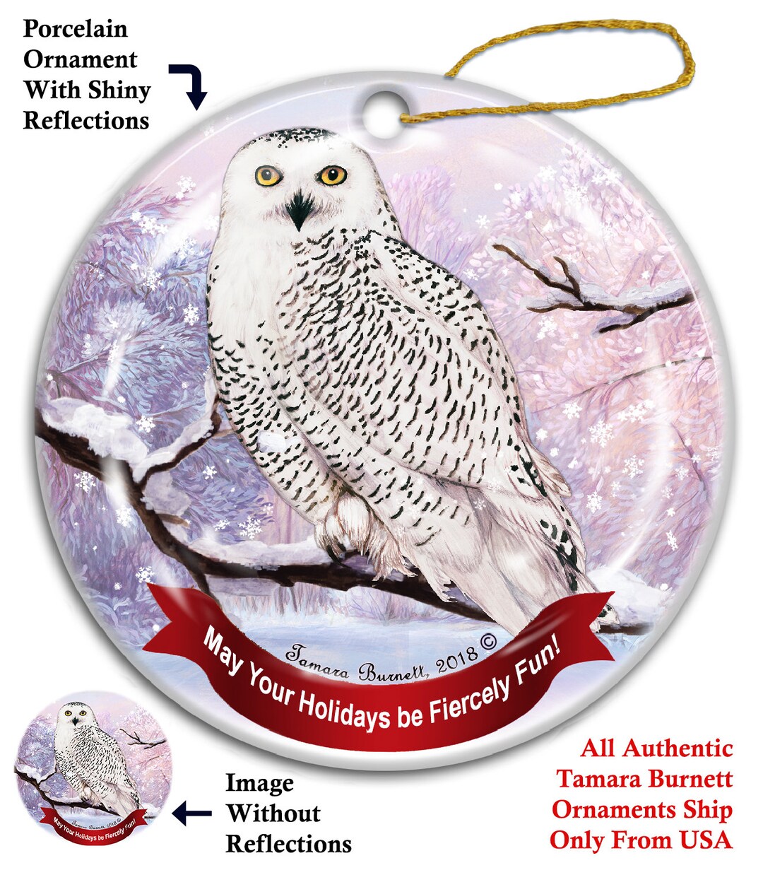 Snowy Owl - Santa Hat Christmas Ornament - Etsy