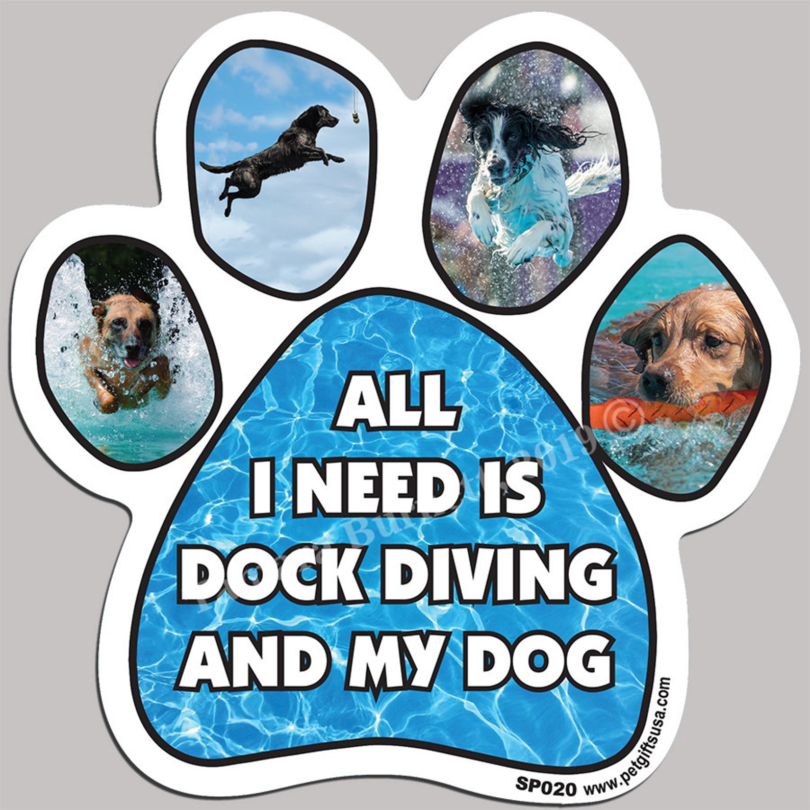 Dock Diving Dog Magnet – Paw Print Shape, UV Resistant Ink - Etsy