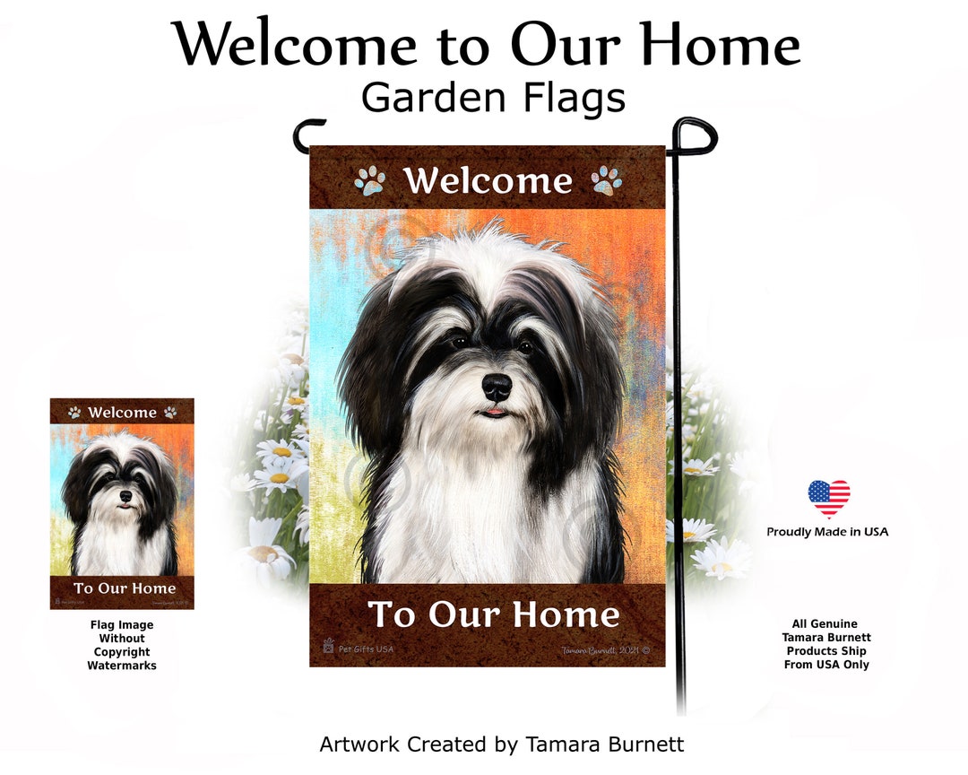 Havanese Black & White - Welcome to Our Home Garden Flag - Etsy