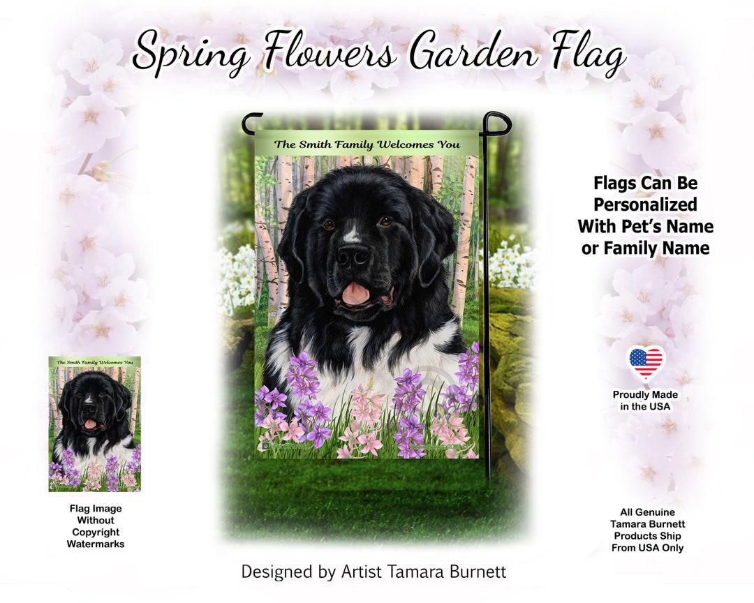 Newfoundland Landseer Spring Design Garden Flag - Etsy