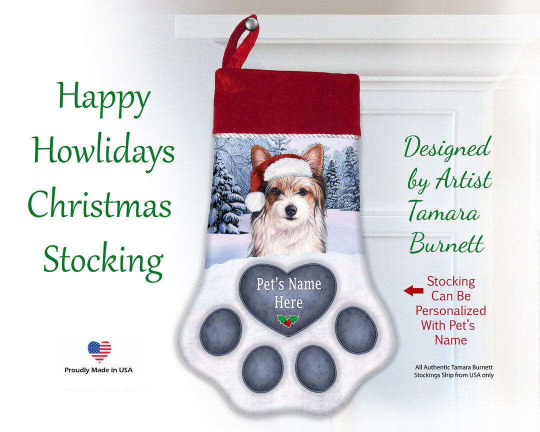 Biewer Terrier Christmas Stocking Can Personalize With Pets Name - Etsy