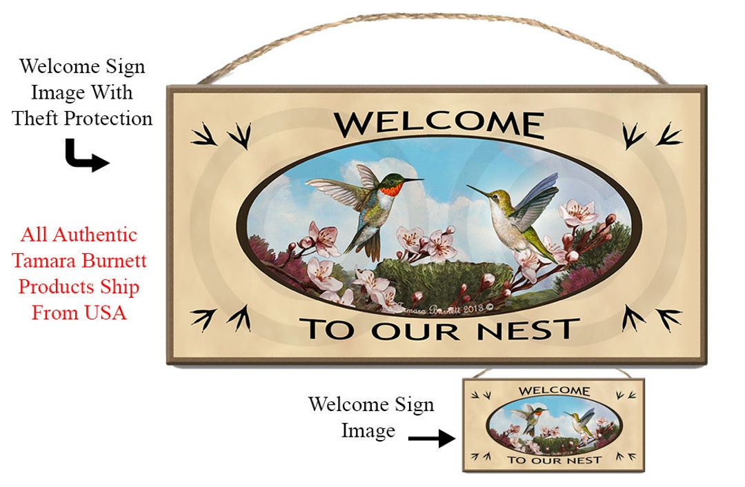 Bird Welcome Signs Ruby Throated Hummingbird - Etsy