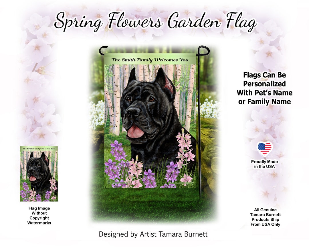 Cane Corso Black Spring Design Garden Flag - Etsy